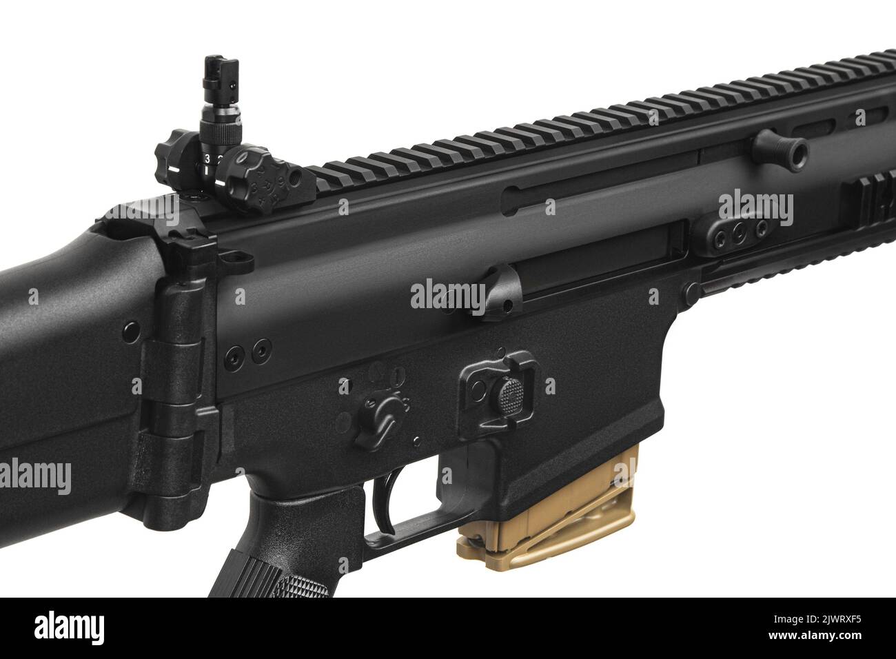 Modern automatic rifle isolated on white background. Weapons for police ...
