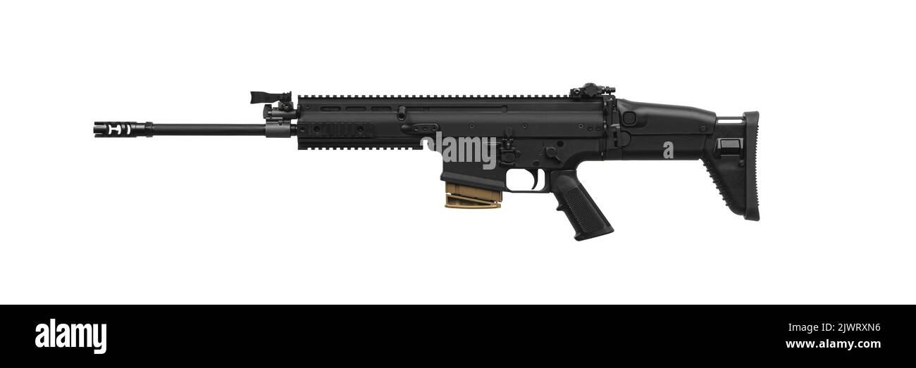 Modern automatic rifle isolated on white background. Weapons for police ...