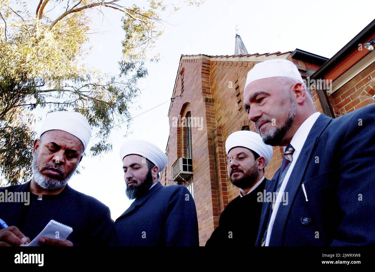 PA PHOTOS/AAP - UK USE ONLY: Muslim religious leaders (lt-rt) Imam Tag ...