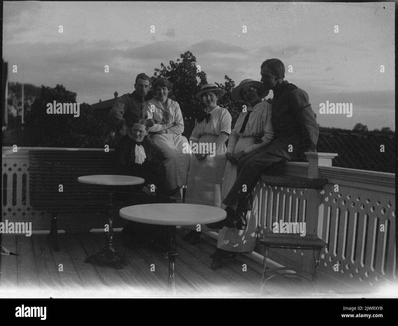 Grandma Anna Larsdotter Olsson with three daughters and attending ...
