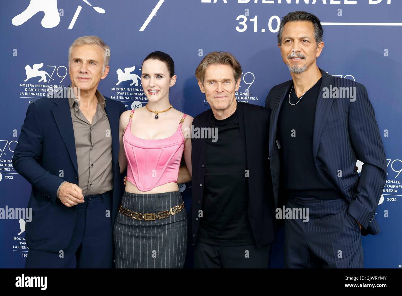 Christoph Waltz, Rachel Brosnahan, Willem Dafoe and Benjamin Bratt pose ...