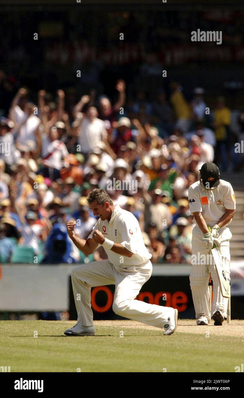 PA PHOTOS / AAP - UK USE ONLY : Englands Andy Caddick celebrates the ...