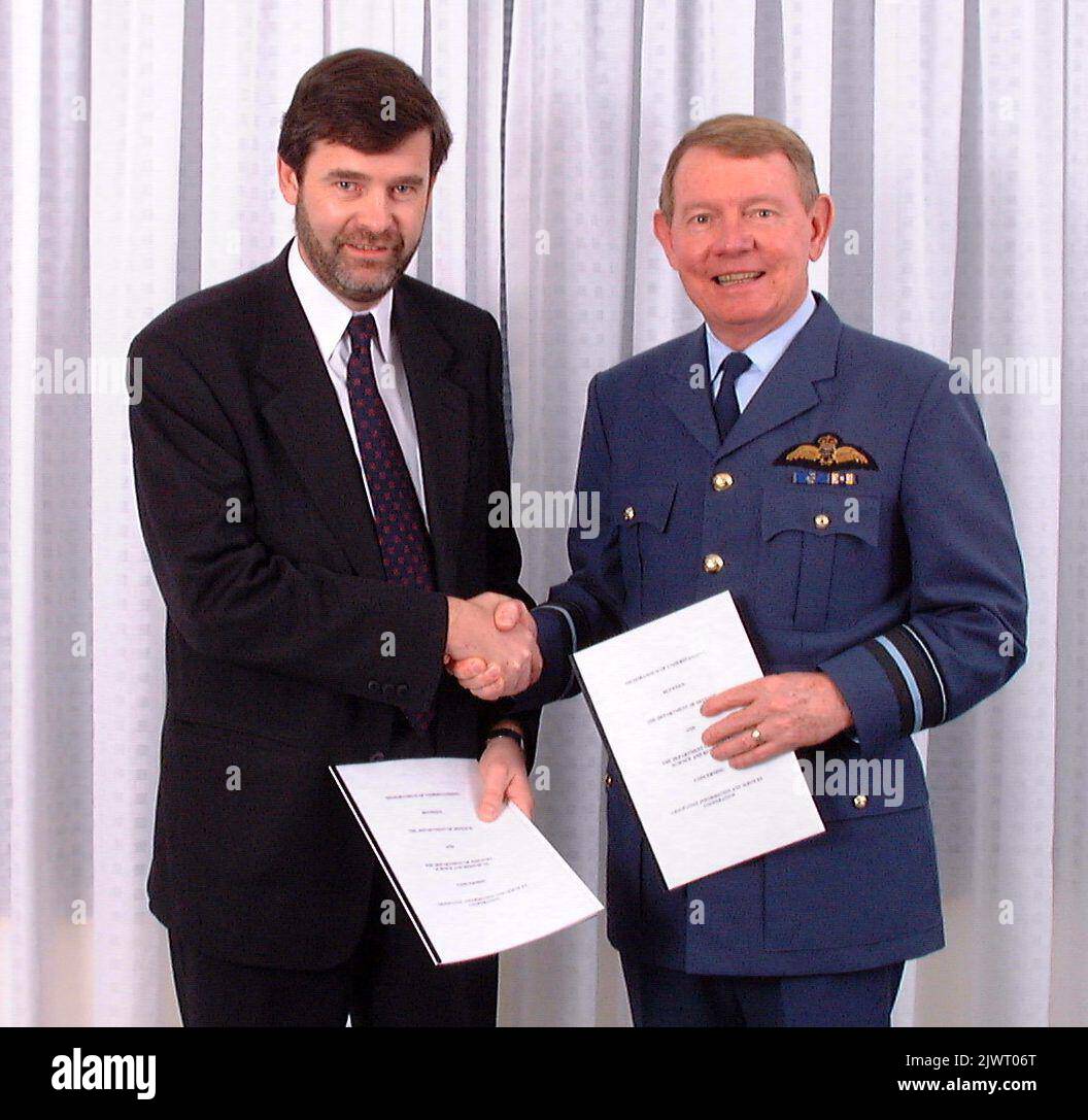 AVM Peter Nicholson( Right), AO, Chief Knowledge Officer and Mr Drew Clarke, Head, Analytical ...