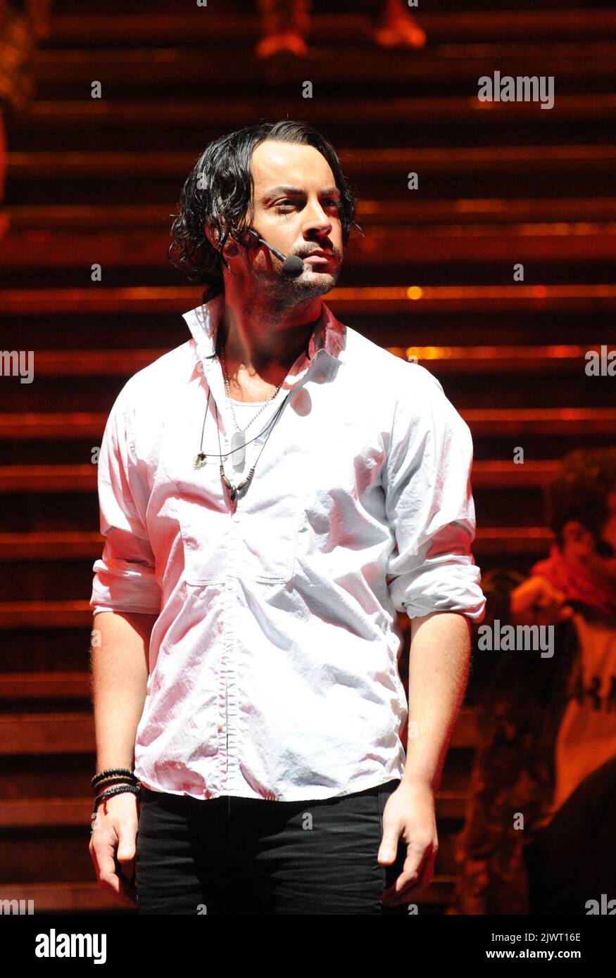 Ben Forster on stage for a dress rehearsal of Jesus Christ Superstar at ...
