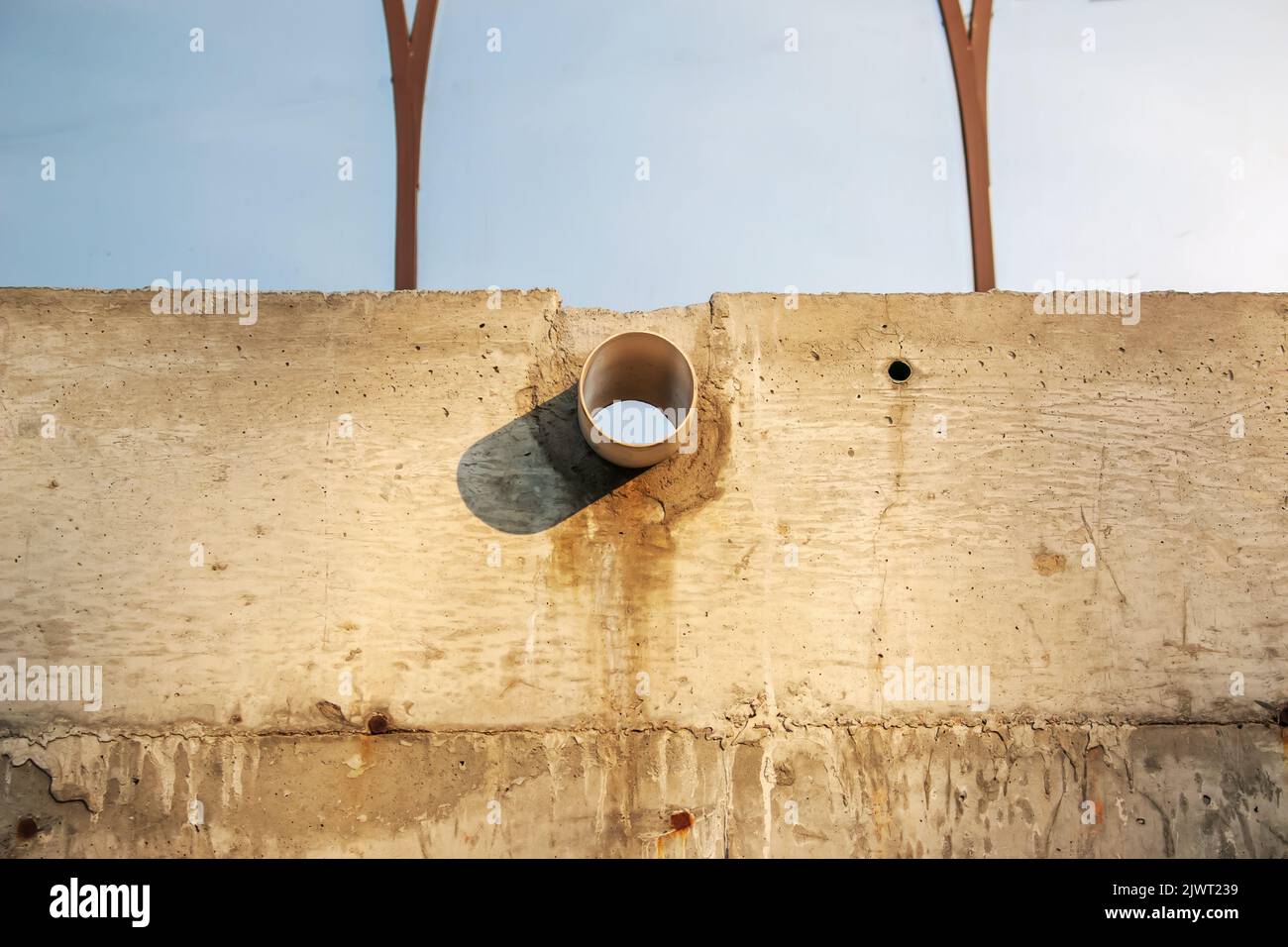 Extract from the pipe on the wall of the house. Preparing your home for ...