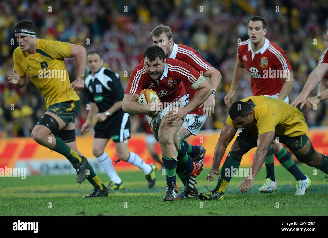 Alex Corbisiero on the charge during the First Test match at the ...