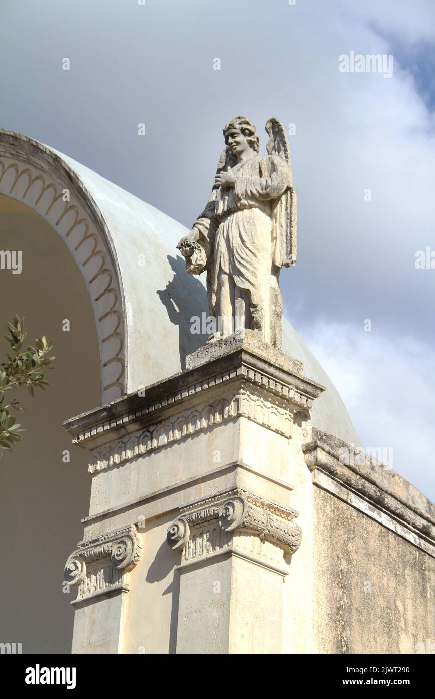 Casarano, Italy. Angel statue on Confraternita Maria Ss. Immacolata ...