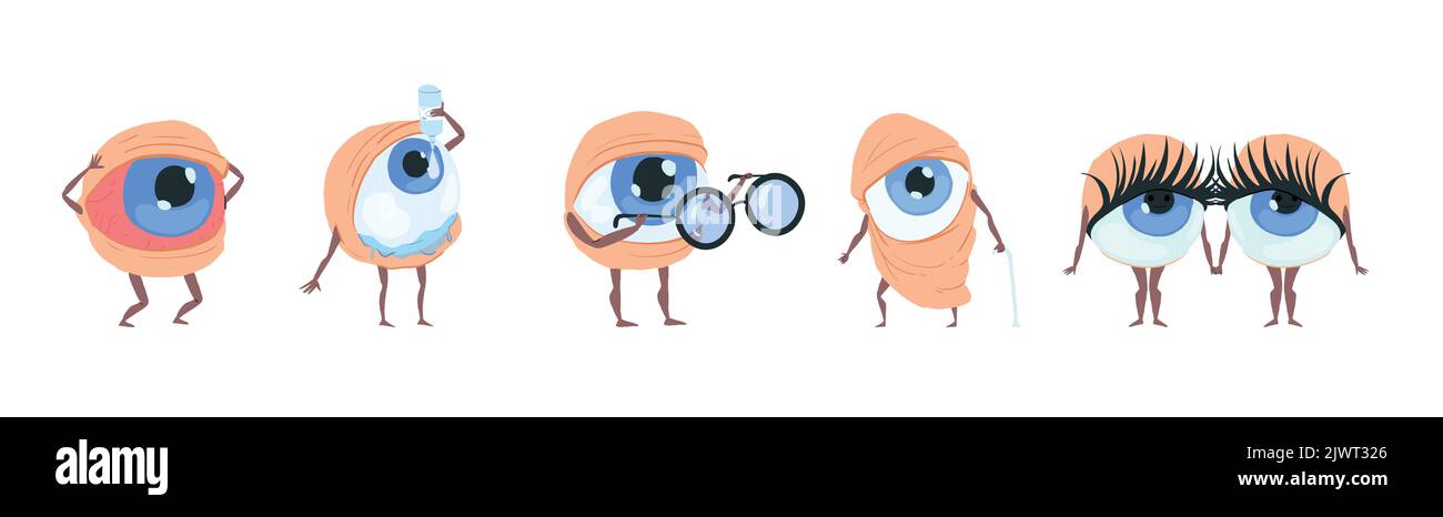 Cartoon vector set of human eyes in differente condition Stock Vector ...