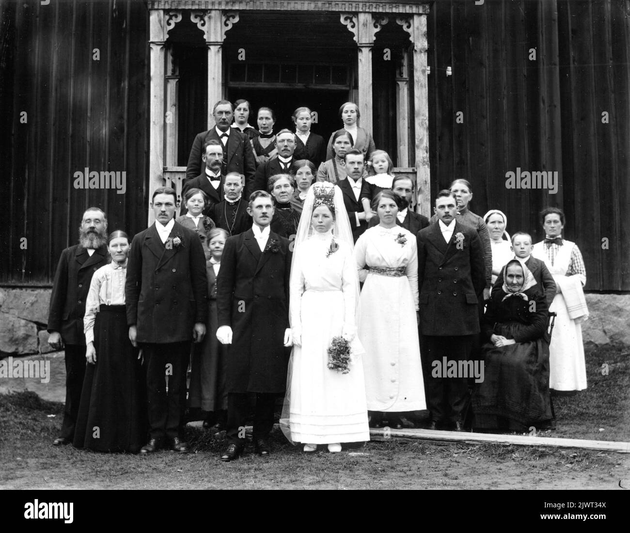 Wedding at Lunds in Löten between Karl Stålberg and Emma Lund, in 1915 ...