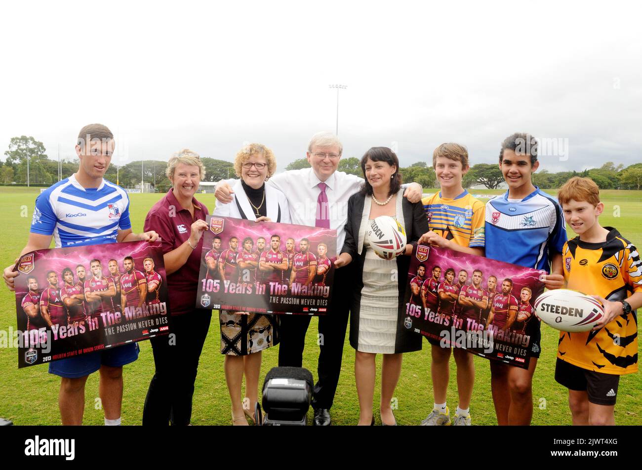 Prime Minister Kevin Rudd at Tony Ireland Stadium in Townsville with ...