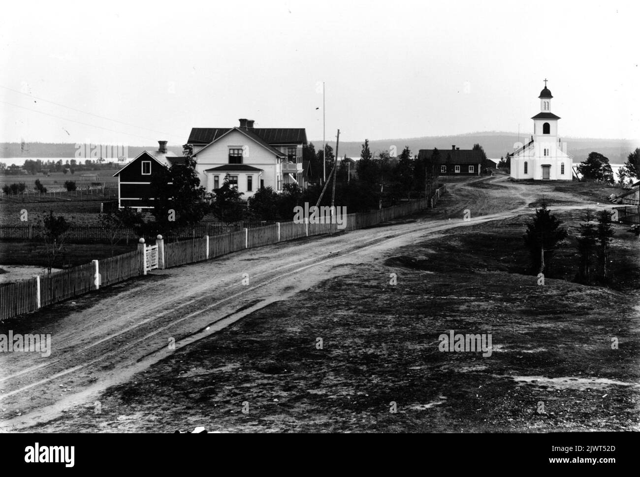 Lingbo church with parsonage. Lingbo kyrka med prästgård Stock Photo ...