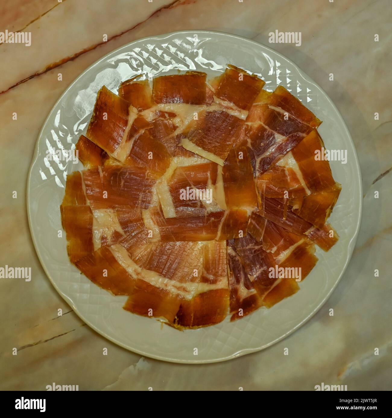 Top view serrano ham hi-res stock photography and images - Alamy