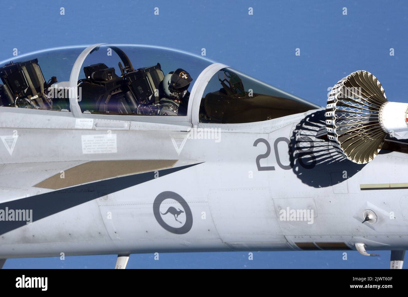 A Royal Australian Air Force (RAAF) F/A-18F Super-Hornet jet fighter ...