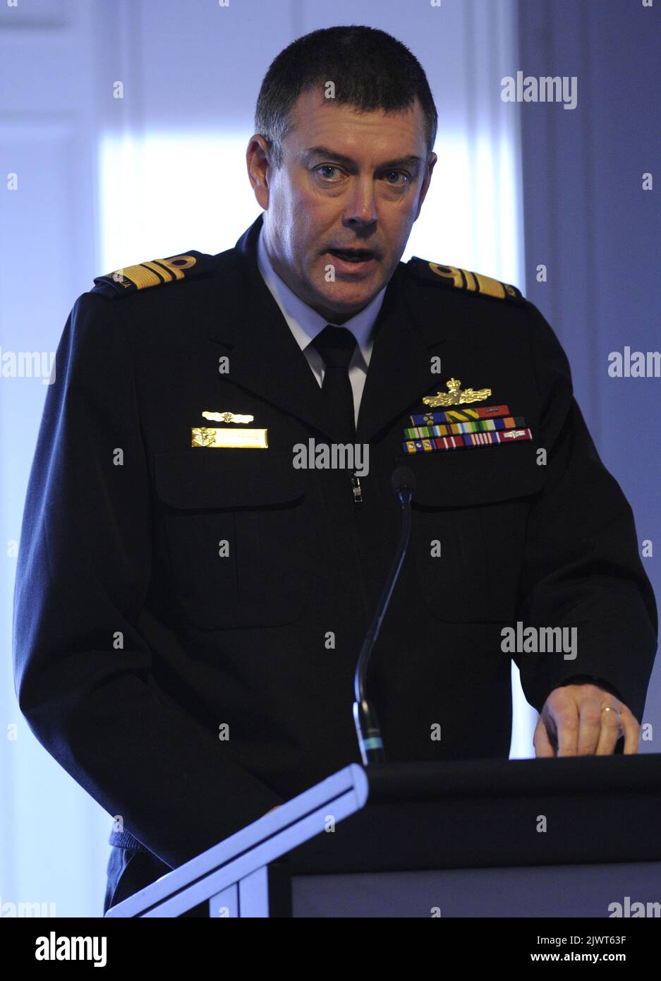 Chief of Navy, Vice Admiral Raymond James "Ray" Griggs speaks at the ...