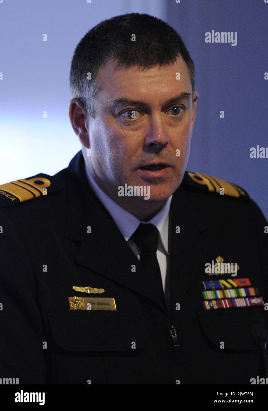 Chief of Navy, Vice Admiral Raymond James "Ray" Griggs speaks at the ...