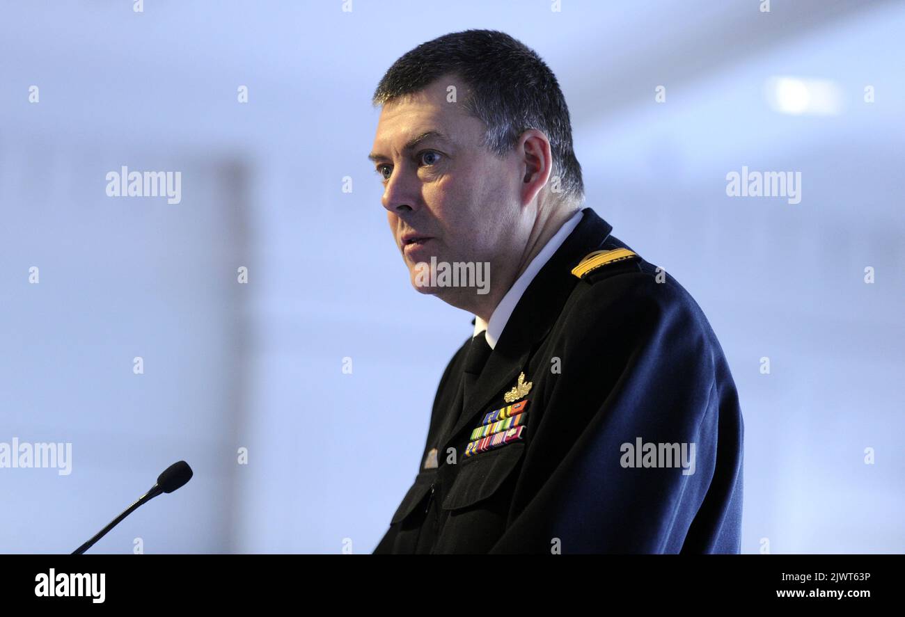 Chief of Navy, Vice Admiral Raymond James "Ray" Griggs speaks at the ...