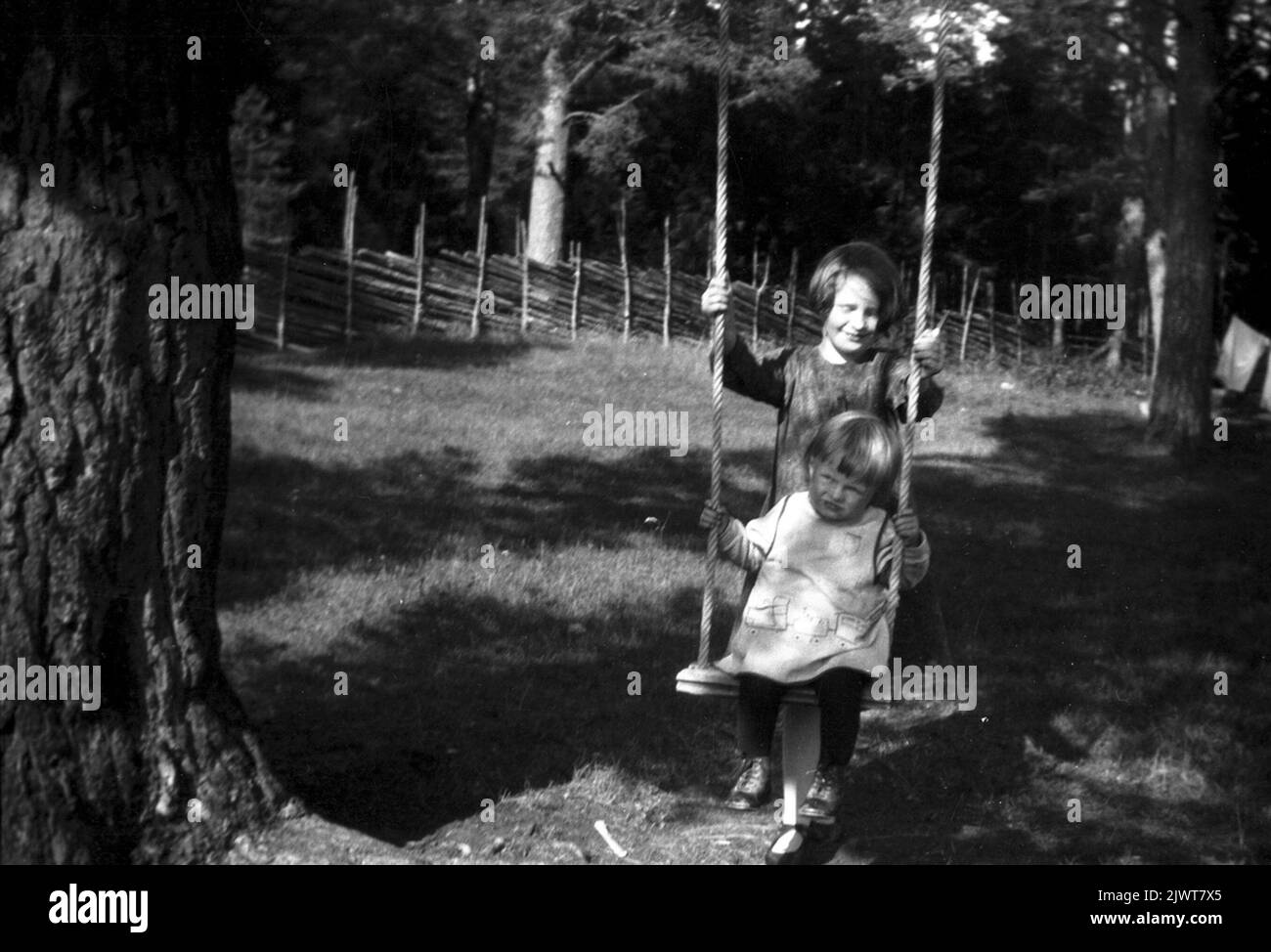 Karin Lundberg, the tenant's girl, and unknown boy. Karin Lundberg ...