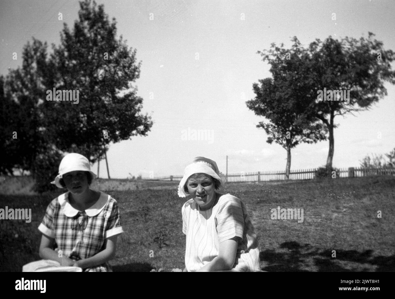 No one, who was a maid of the Brundin family, and Elna, about 1927 when ...