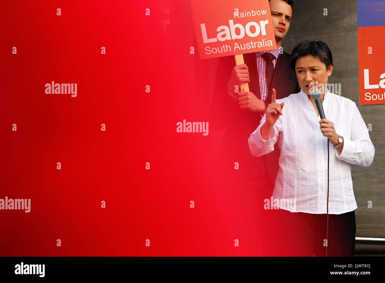 Senator Penny Wong addresses a rally for marriage equality in Adelaide ...