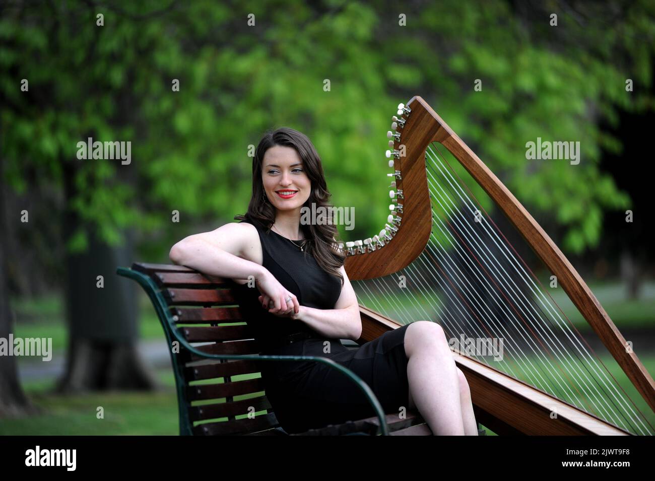 Singer and Harp player Alana Conway poses for a photograph in Melbourne ...