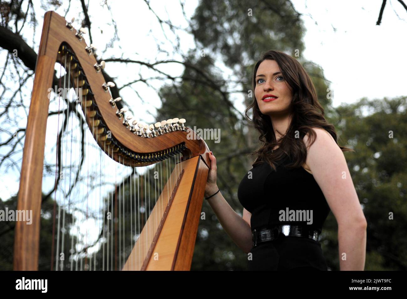 Singer and Harp player Alana Conway poses for a photograph in Melbourne ...