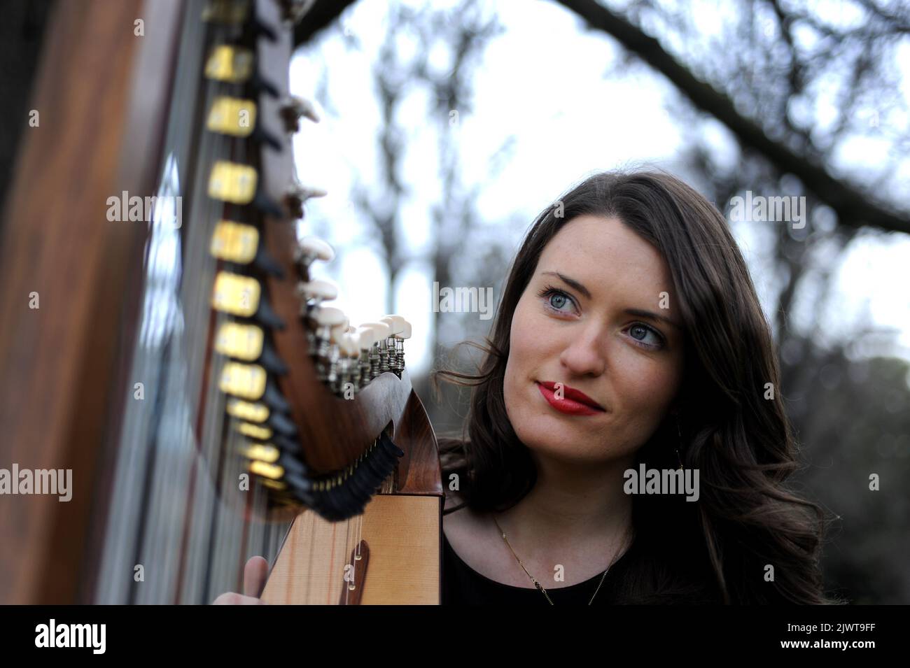 Singer and Harp player Alana Conway poses for a photograph in Melbourne ...