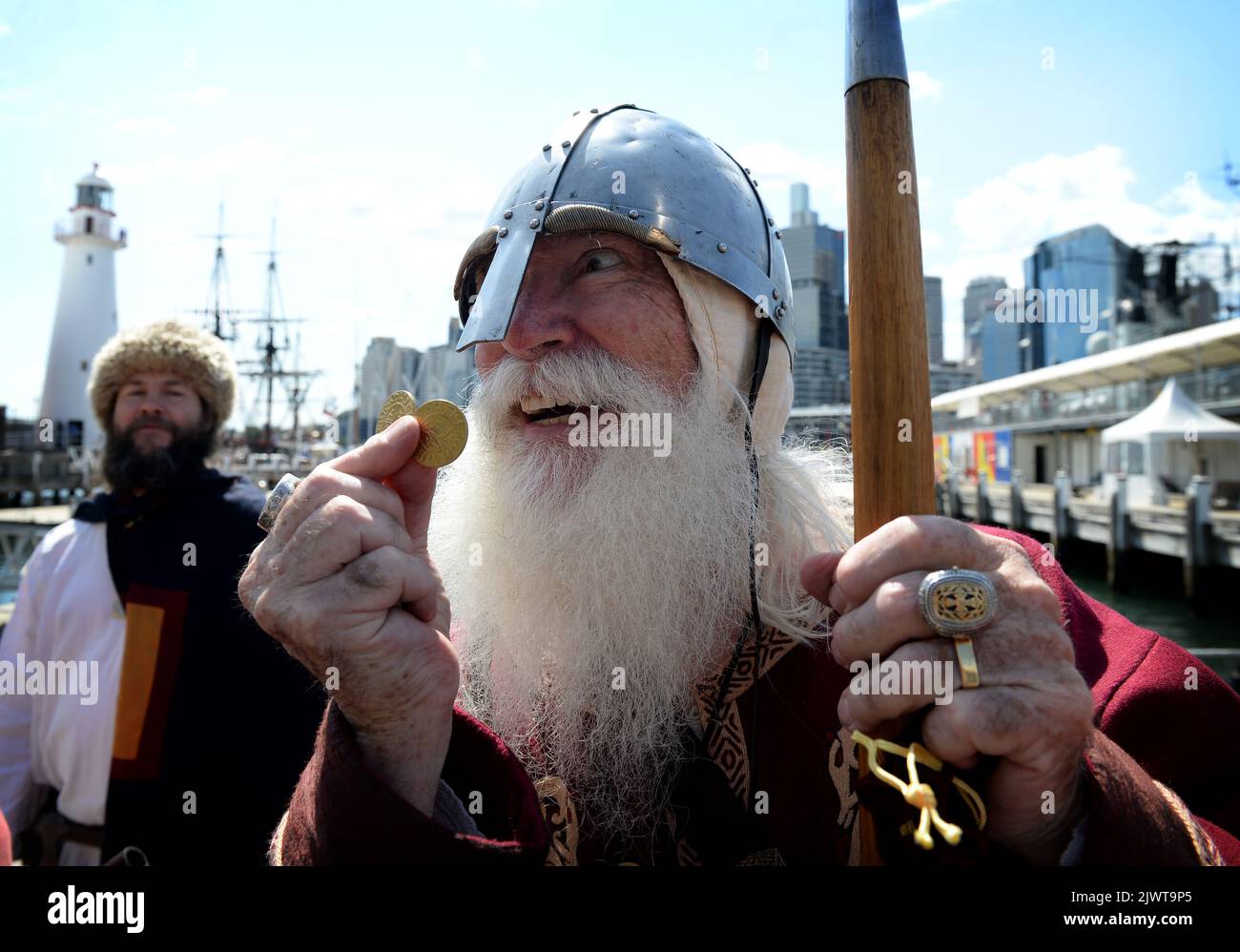 Actors dressed as vikings take part in a media preview for the ...
