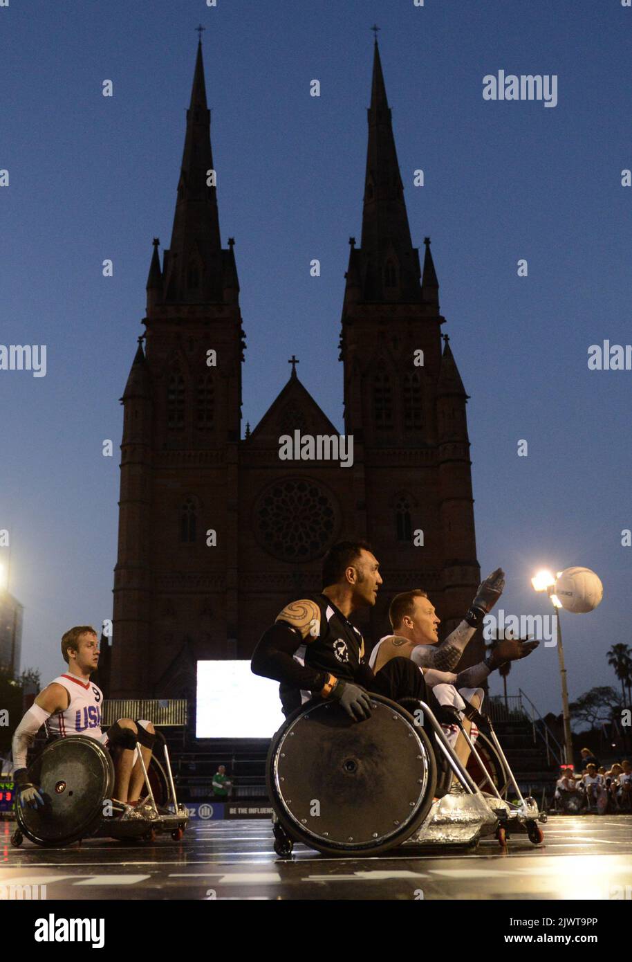 New Zealand take on the USA on day one of the Wheelchair Rugby Tri ...