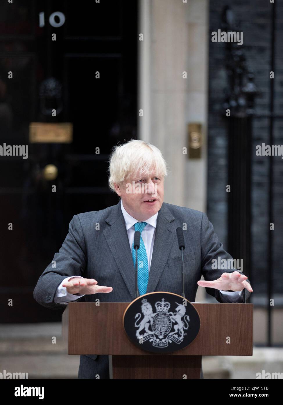 London ,United Kingdom -06/09/2022. Outgoing Prime Minister Boris ...