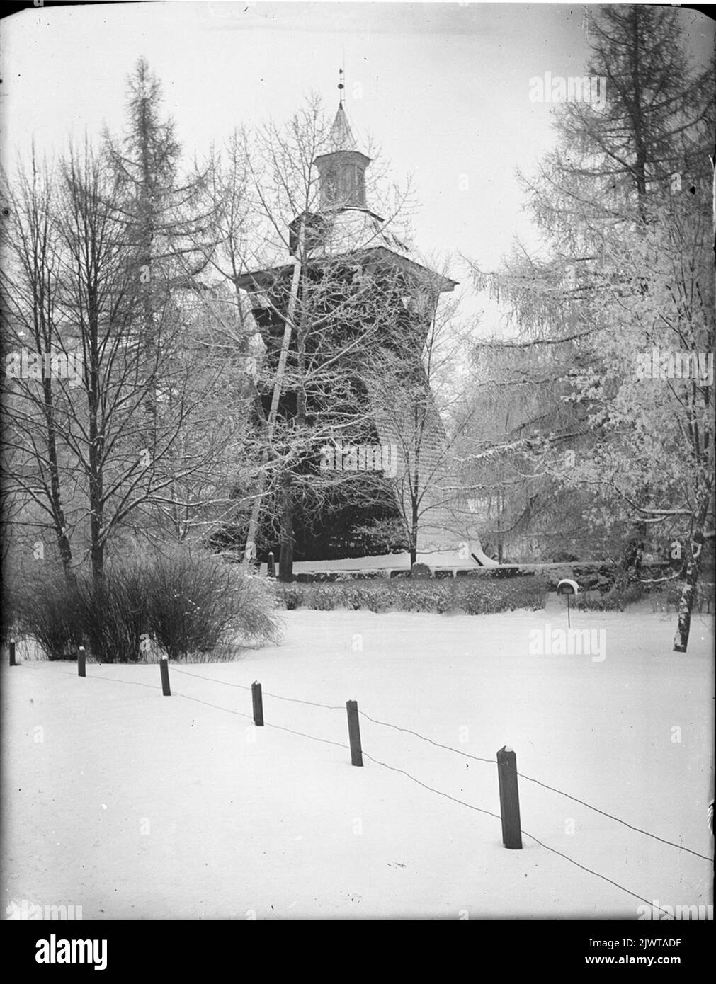 The belfry at Leksand's church. Klockstapeln vid Leksands kyrka Stock ...