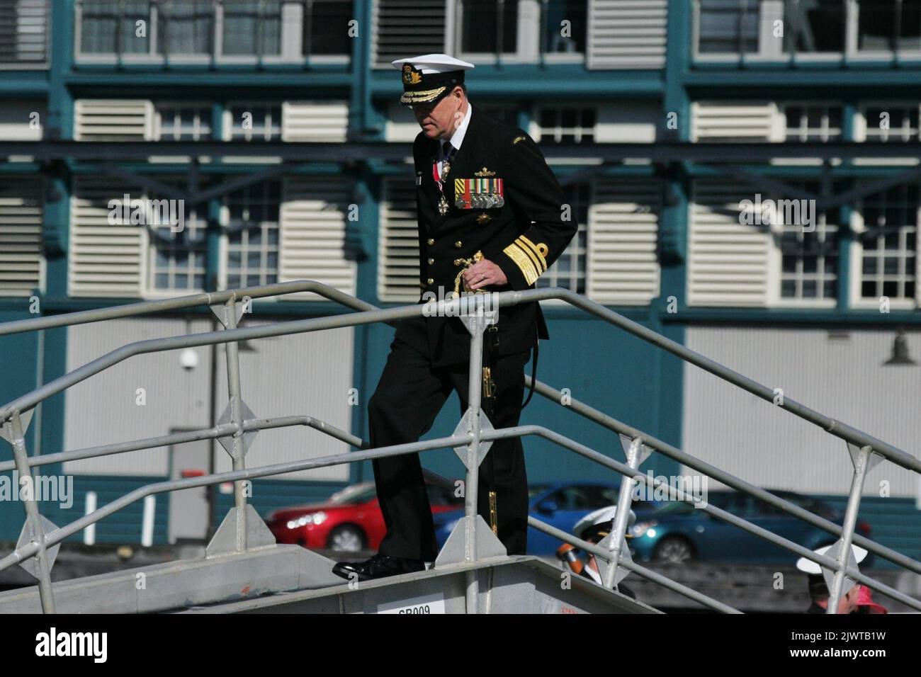 RAN Chief of the Navy Ray Griggs arrives at Garden Island Naval Base ...