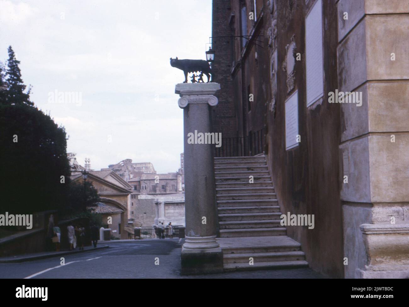 Rome, Italy. 1963. A view of a bronze statue, a replica of the ...