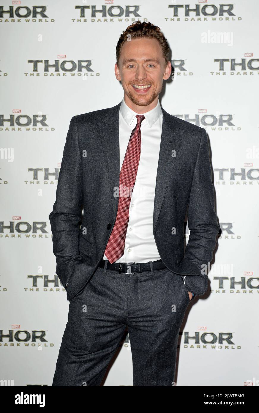 British actor Tom Hiddleston arrives at a Marvel cinema showcase and Q ...