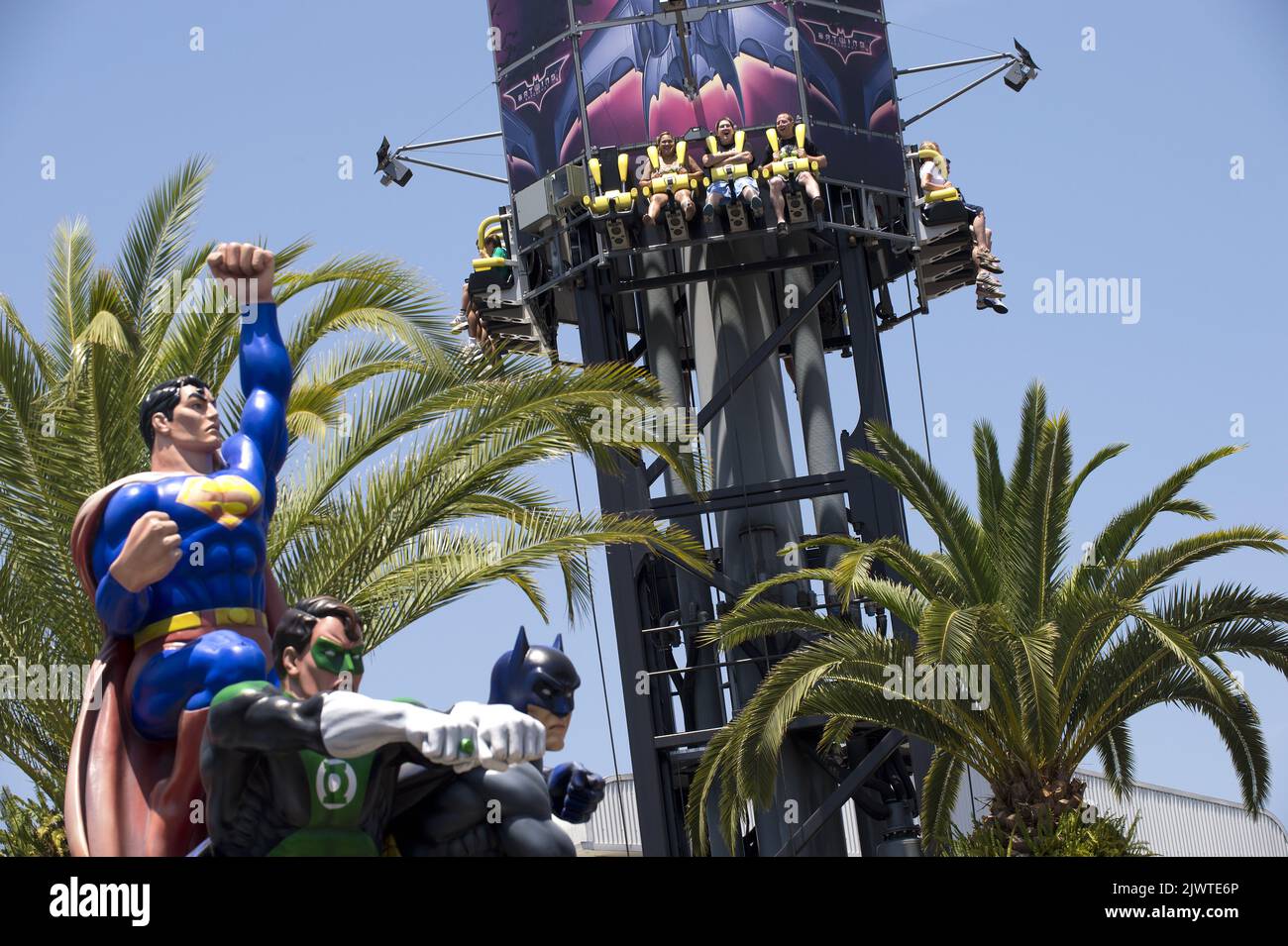 A fun ride is seen at Warner Brothers Movie World theme park on the ...