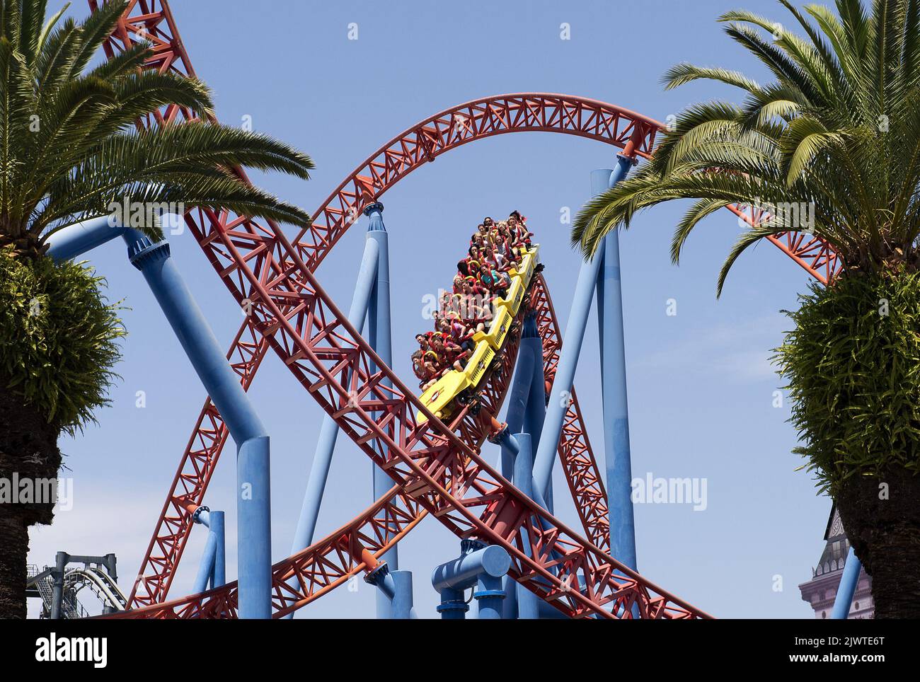 A fun ride is seen at Warner Brothers Movie World theme park on the ...