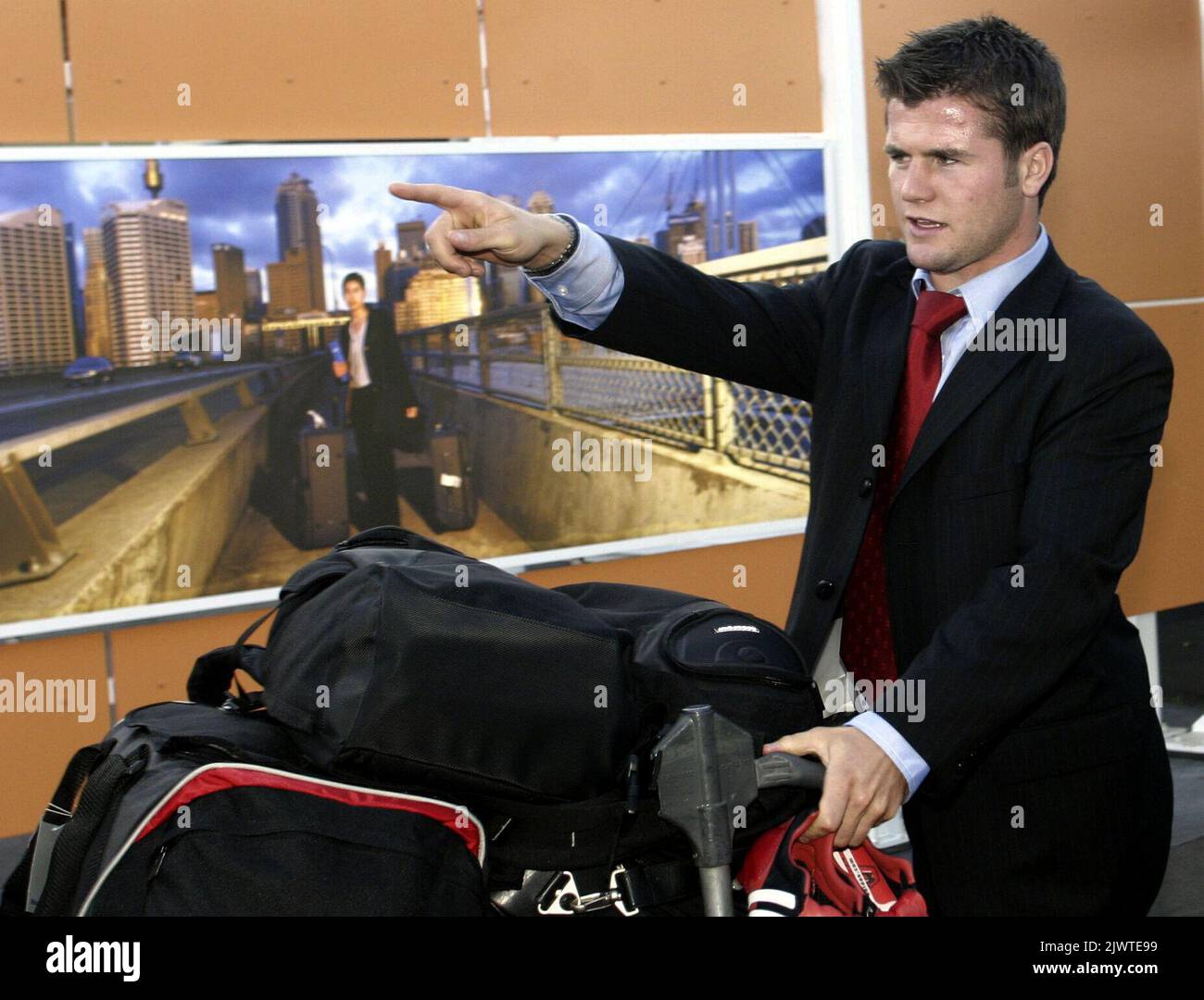 Ceri Sweeney of the Welsh Rugby Union team, walks to the bus after ...