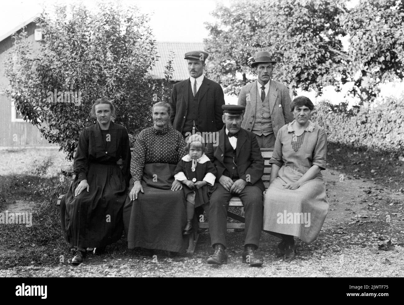 Sitting from left Englina Olsson, Anna Greta Ersdotter, Barbro Olsson ...