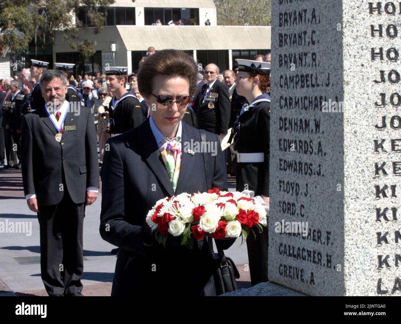 Princess Royal lays a wreath at the Hastings War Memorial in the ...