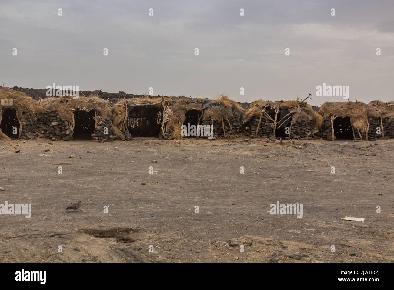 Dodom village under Erta Ale volcano in Afar depression, Ethiopia Stock ...