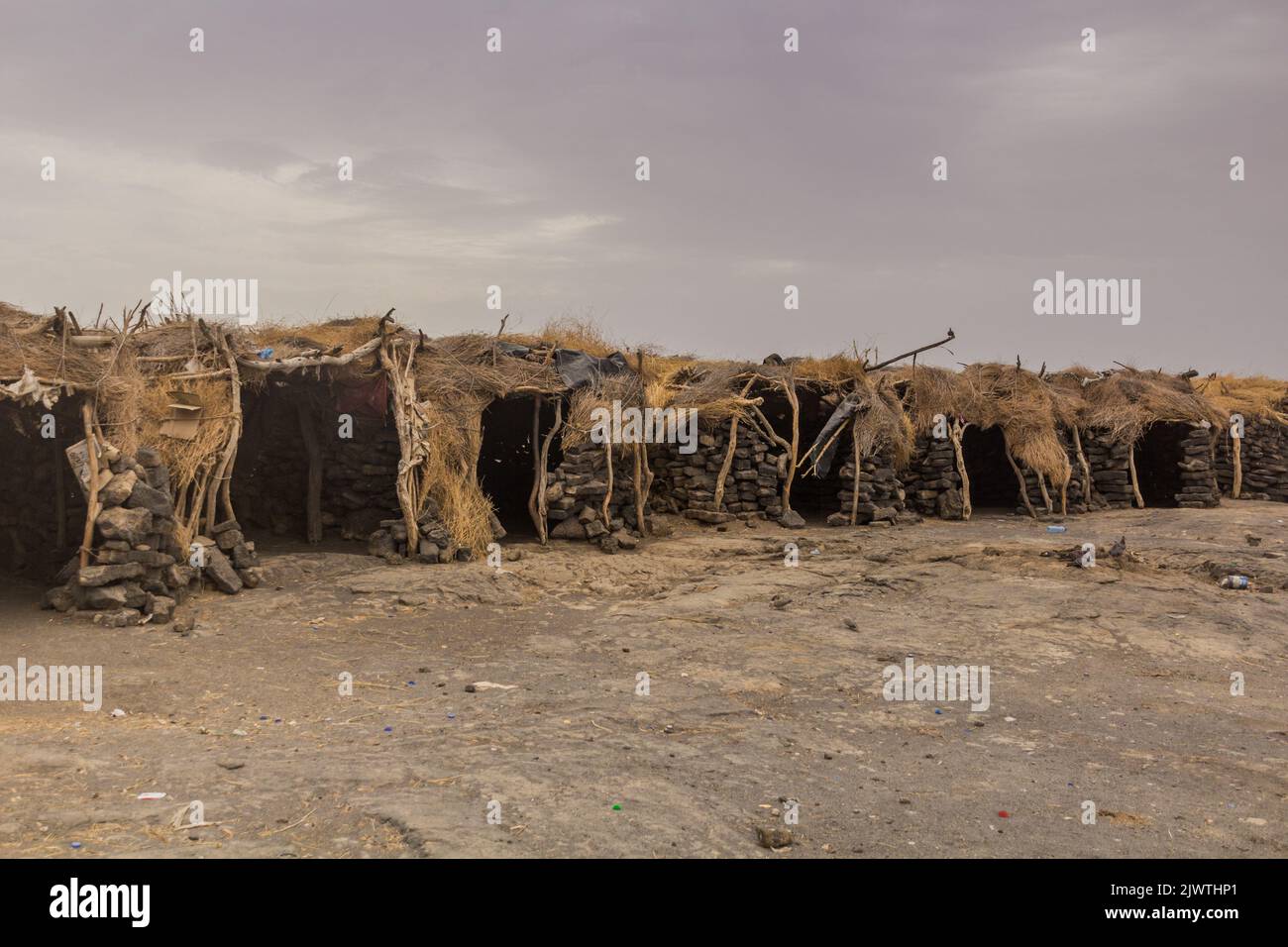 Dodom village under Erta Ale volcano in Afar depression, Ethiopia Stock ...