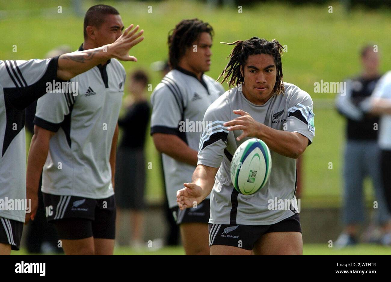 New Zealand rugby centre Ma'a Nonu passes the ball during the team's ...