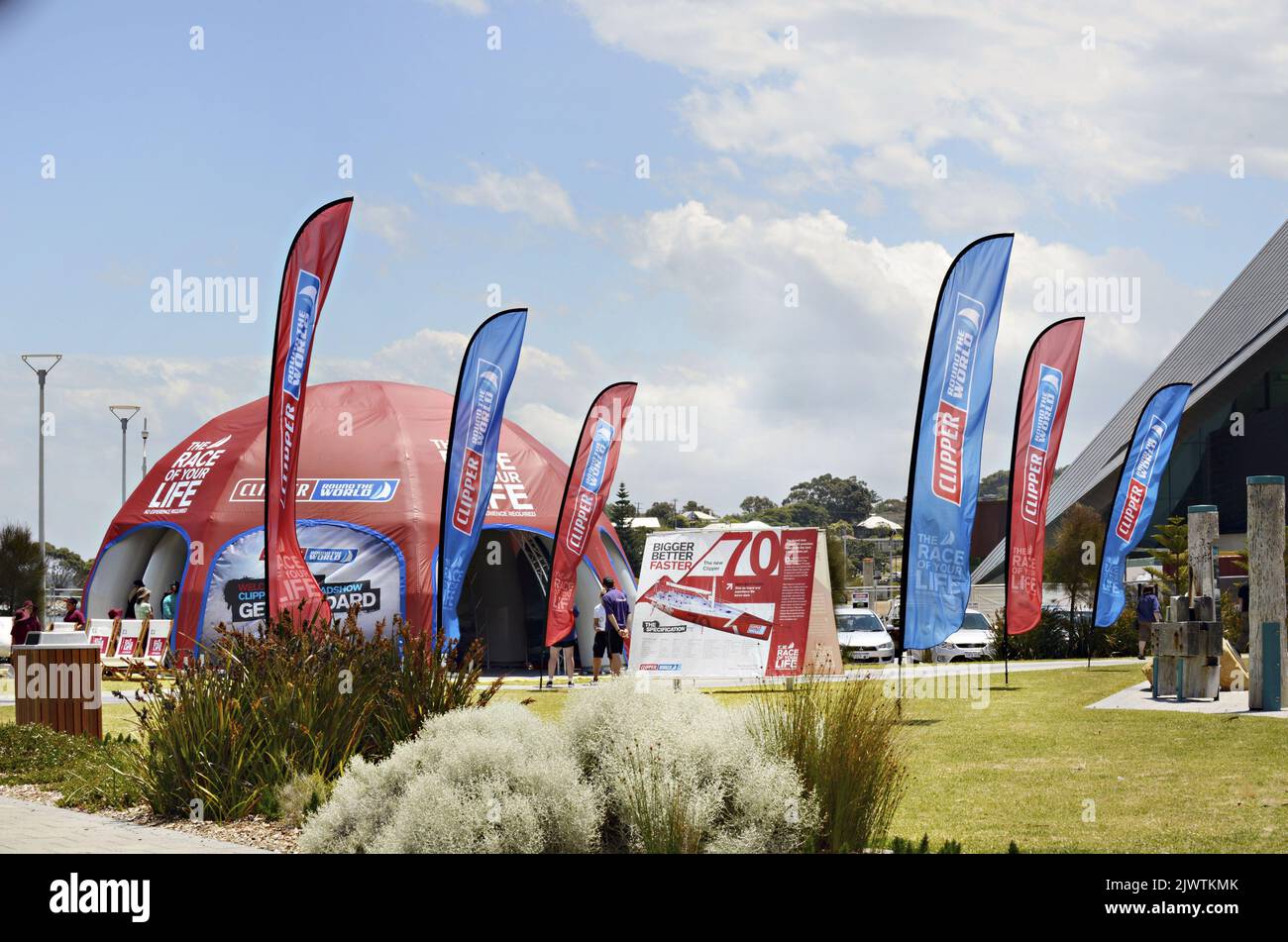 Signage as the Clipper Round the World Yacht Race 2013 stops in Albany ...