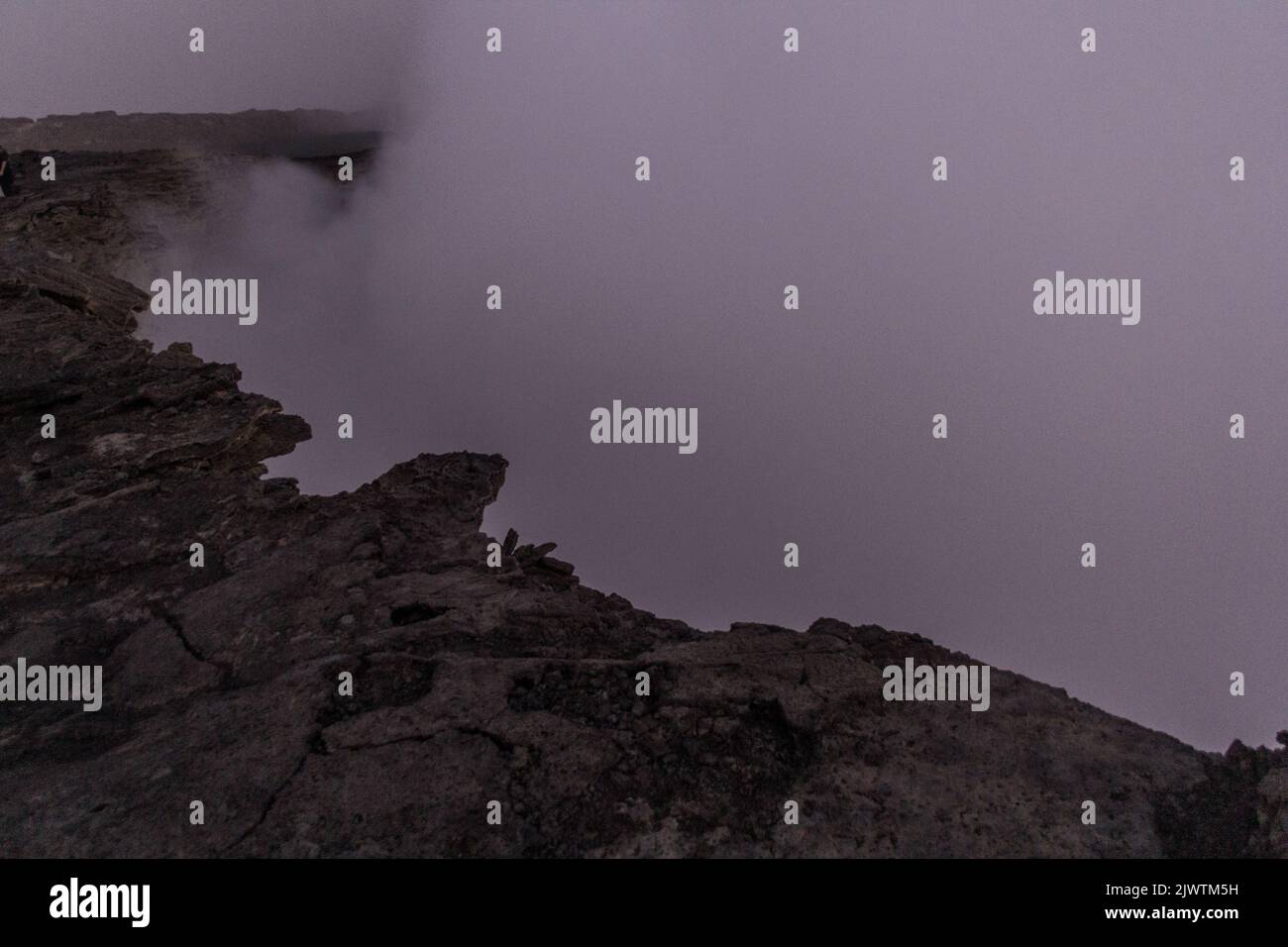 Edge of Erta Ale volcano crater in Afar depression, Ethiopia Stock ...