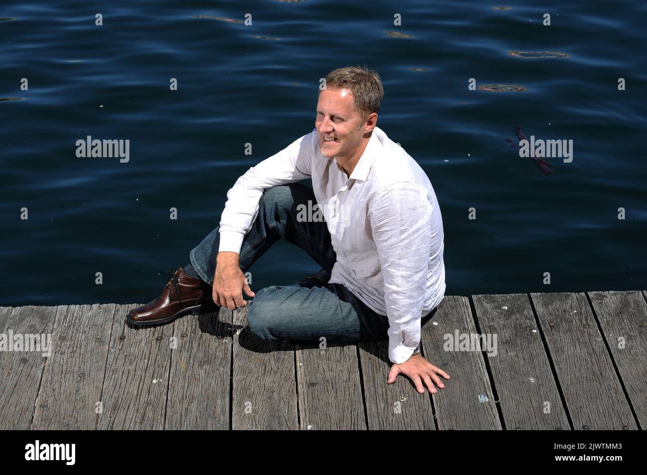 Shark diver William Winram poses for a photograph in Sydney, Tuesday ...
