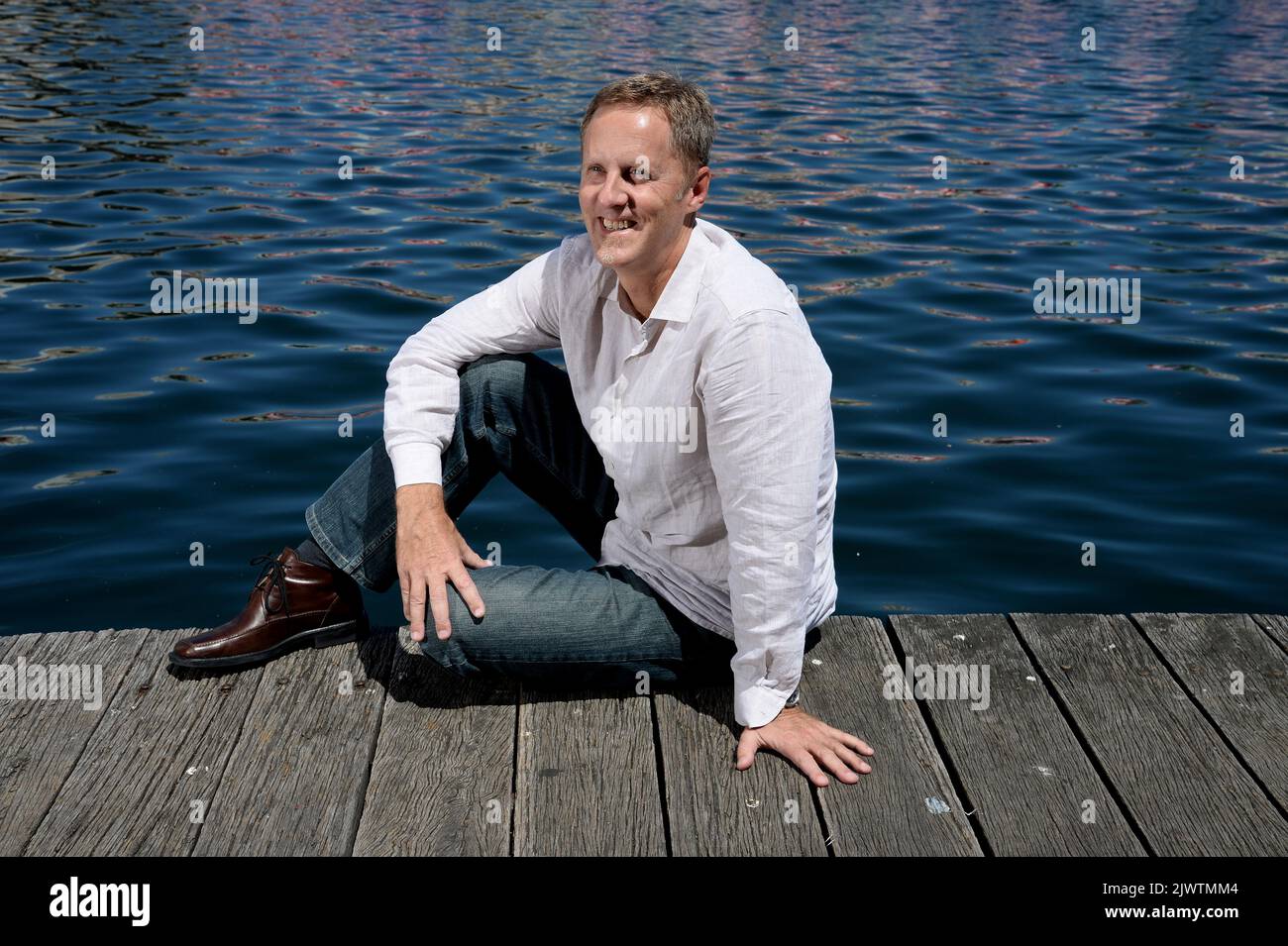 Shark diver William Winram poses for a photograph in Sydney, Tuesday ...