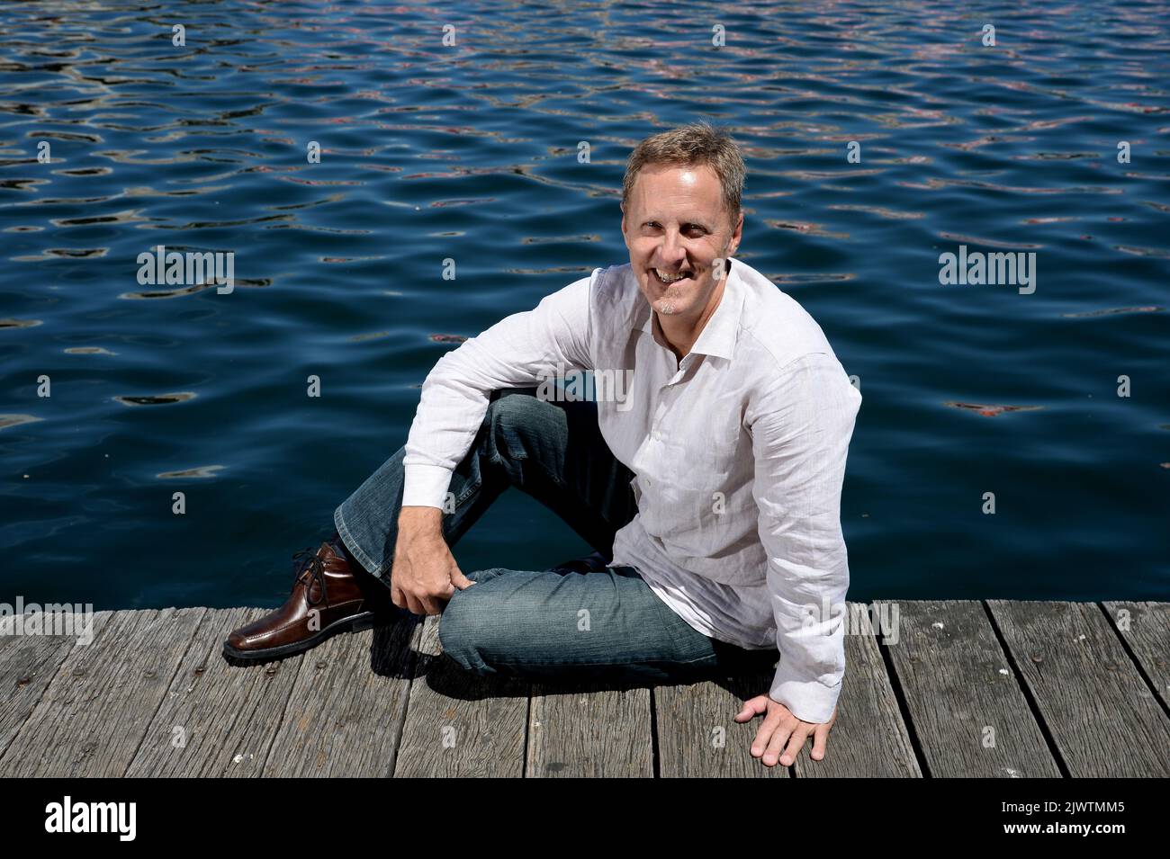Shark diver William Winram poses for a photograph in Sydney, Tuesday ...