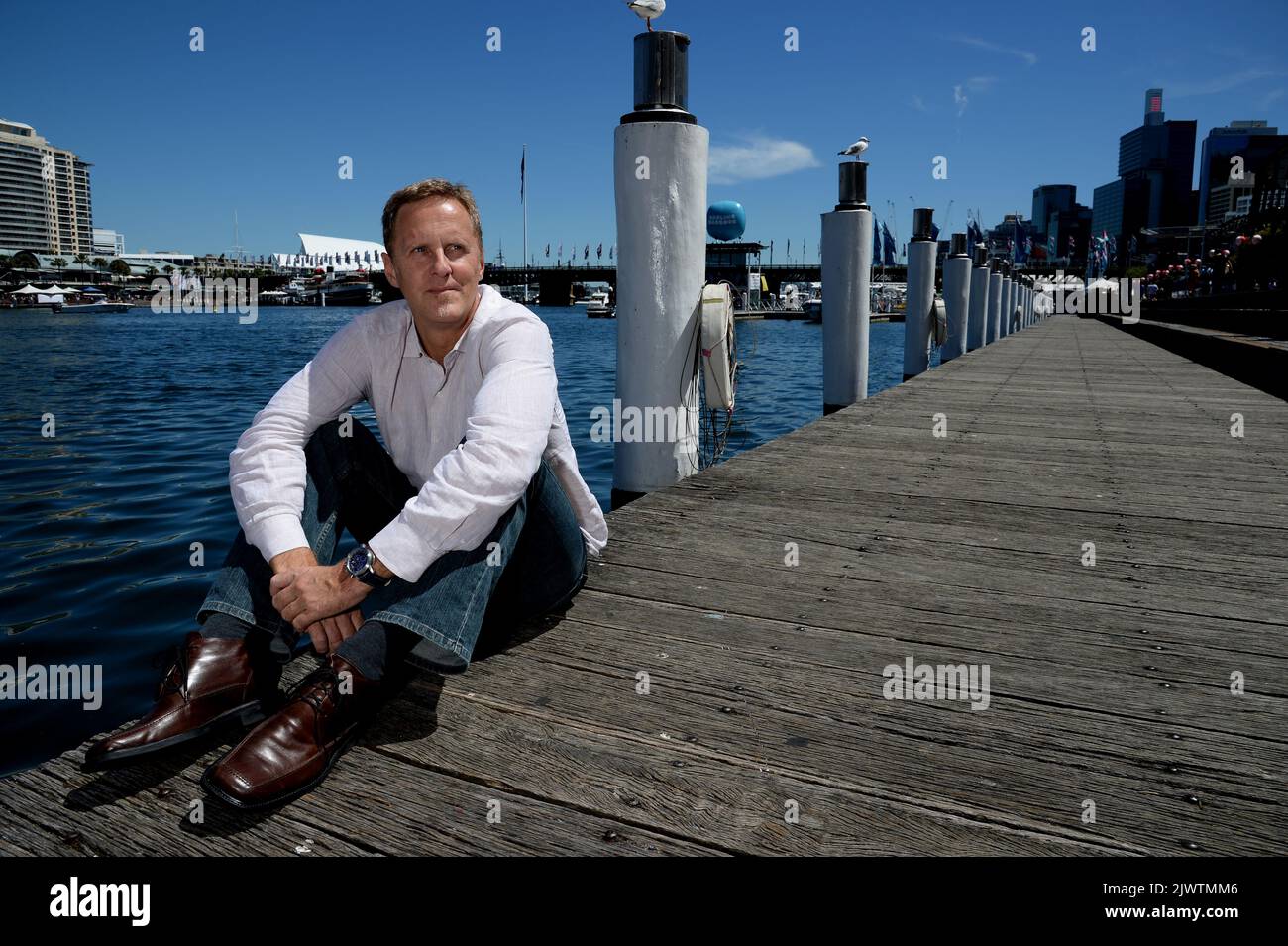 Shark diver William Winram poses for a photograph in Sydney, Tuesday ...