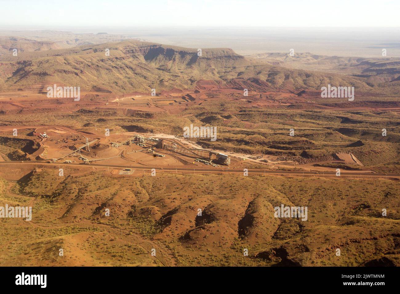 A view of the FMG Solomon Hub from the aircraft window during day two ...