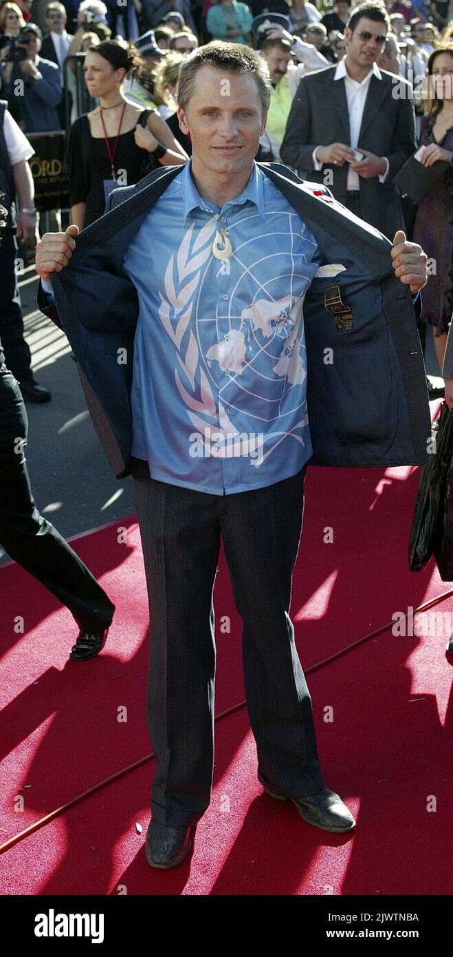 Actor Viggo Mortensen poses on the red carpet before the world premiere ...