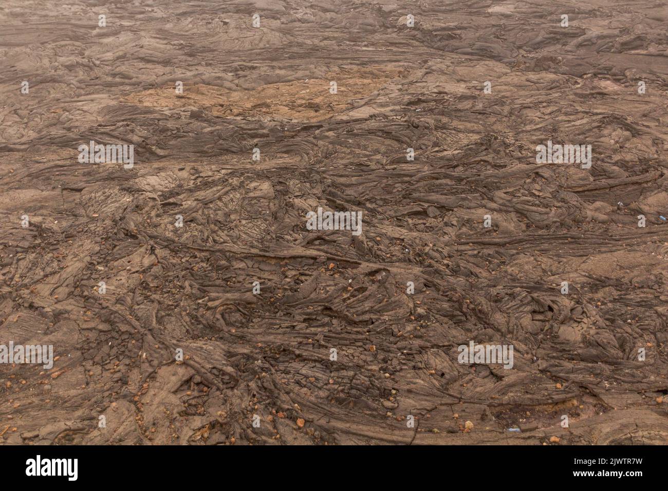 Lava fields at Erta Ale volcano in Afar depression, Ethiopia Stock ...